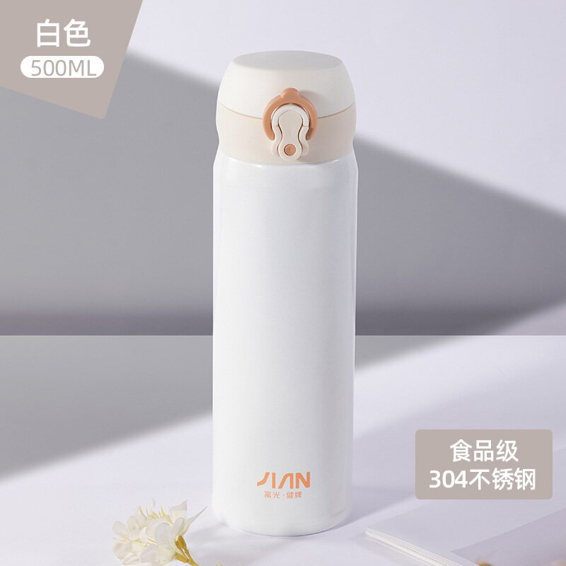 Кружка Fuguang из нержавеющей стали 316, изолированная, портативная, милая, простая, с большой емкостью, для студентов, с откидной крышкой, подарочная кружка