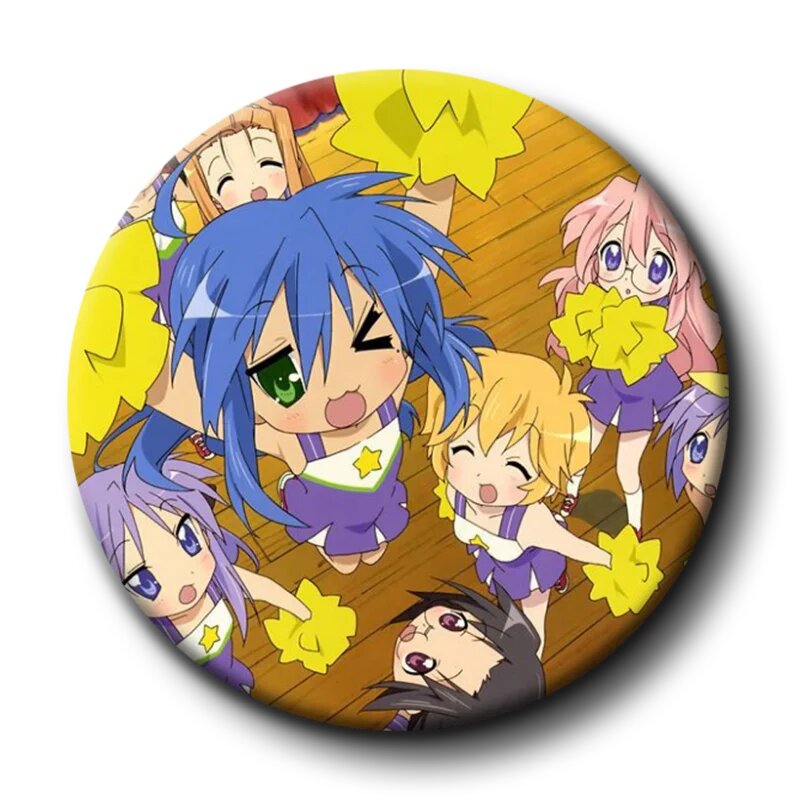 Милая аниме Lucky Star, эмалированная брошь, булавка, мультяшная фигурка, Konata Izumi Kagami Tsukasa Miyuki, значок, ювелирные аксессуары для рюкзака