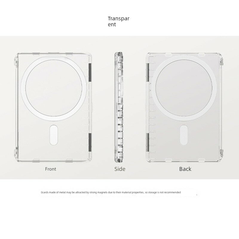 Прозрачный акриловый MagSafe кардхолдер для iPhone 12 mini с флип-кейсом, вместимость 2 карты