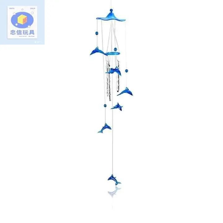 Подвеска Музыка ветра Дельфин, цвет синий