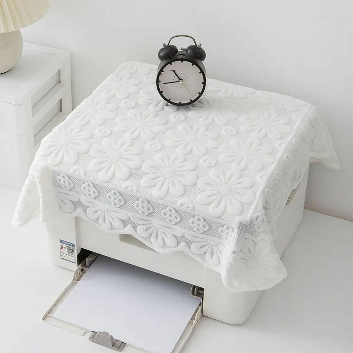 Принтер, офисный факс, кофемашина, компьютерный очиститель, чехол от пыли, чайный набор, чашка для чая, настольная лампа, чехол для ткани