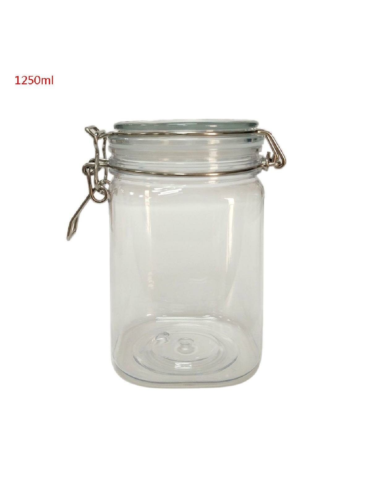 Квадратные пластиковые банки для домашних животных объемом 1250 мл, герметичные банки, проволочные банки, банки для хранения