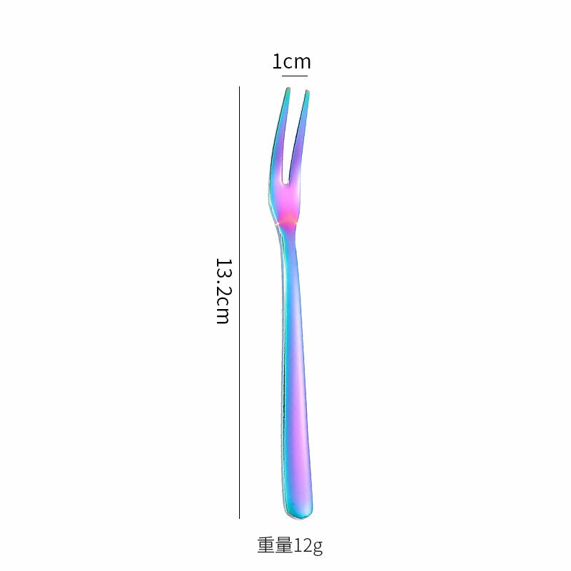 Толстая вилка для фруктов из нержавеющей стали 304, креативная Золотая вилка с титановым покрытием, десерт, лунный