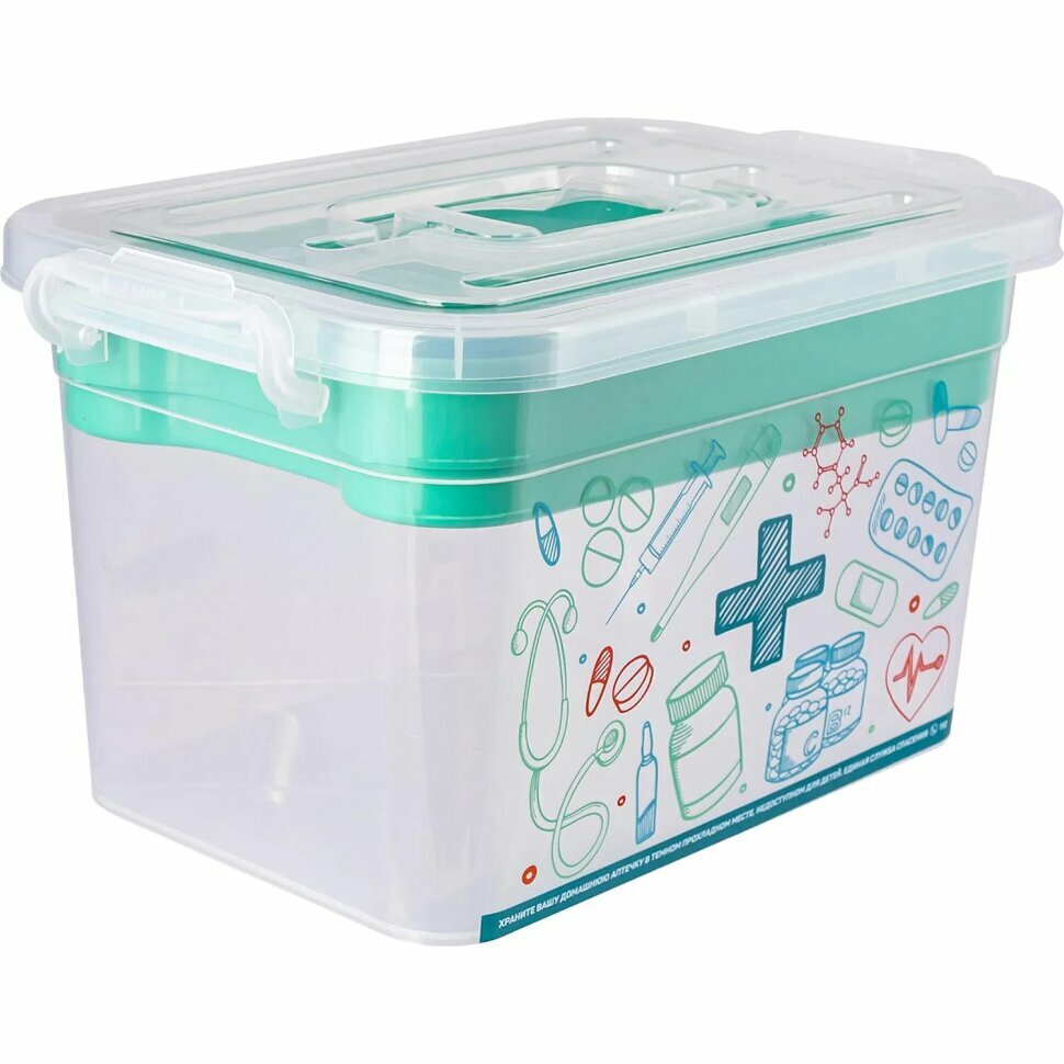 Контейнер для аптечки домашний доктор 10л 355x235x190мм, 615750