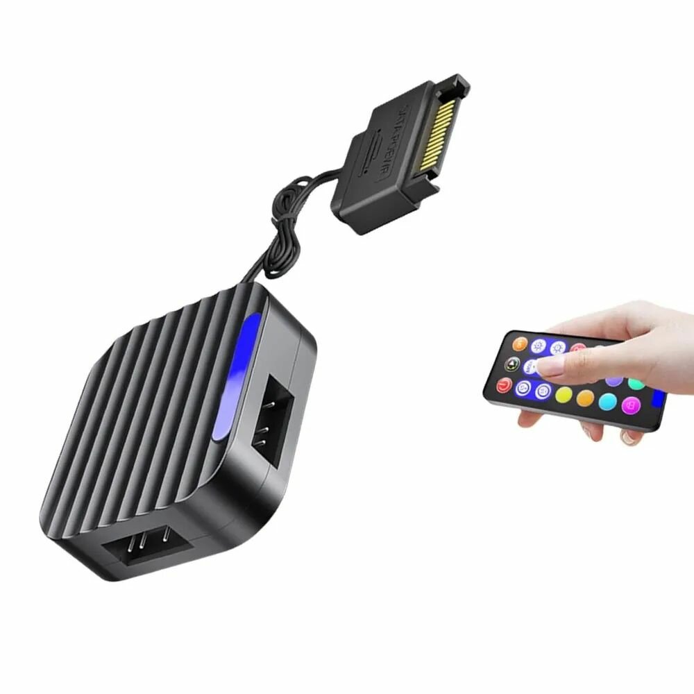 Мини-магнитный контроллер вентилятора ARGB от SATA до 5V3-pin-черный