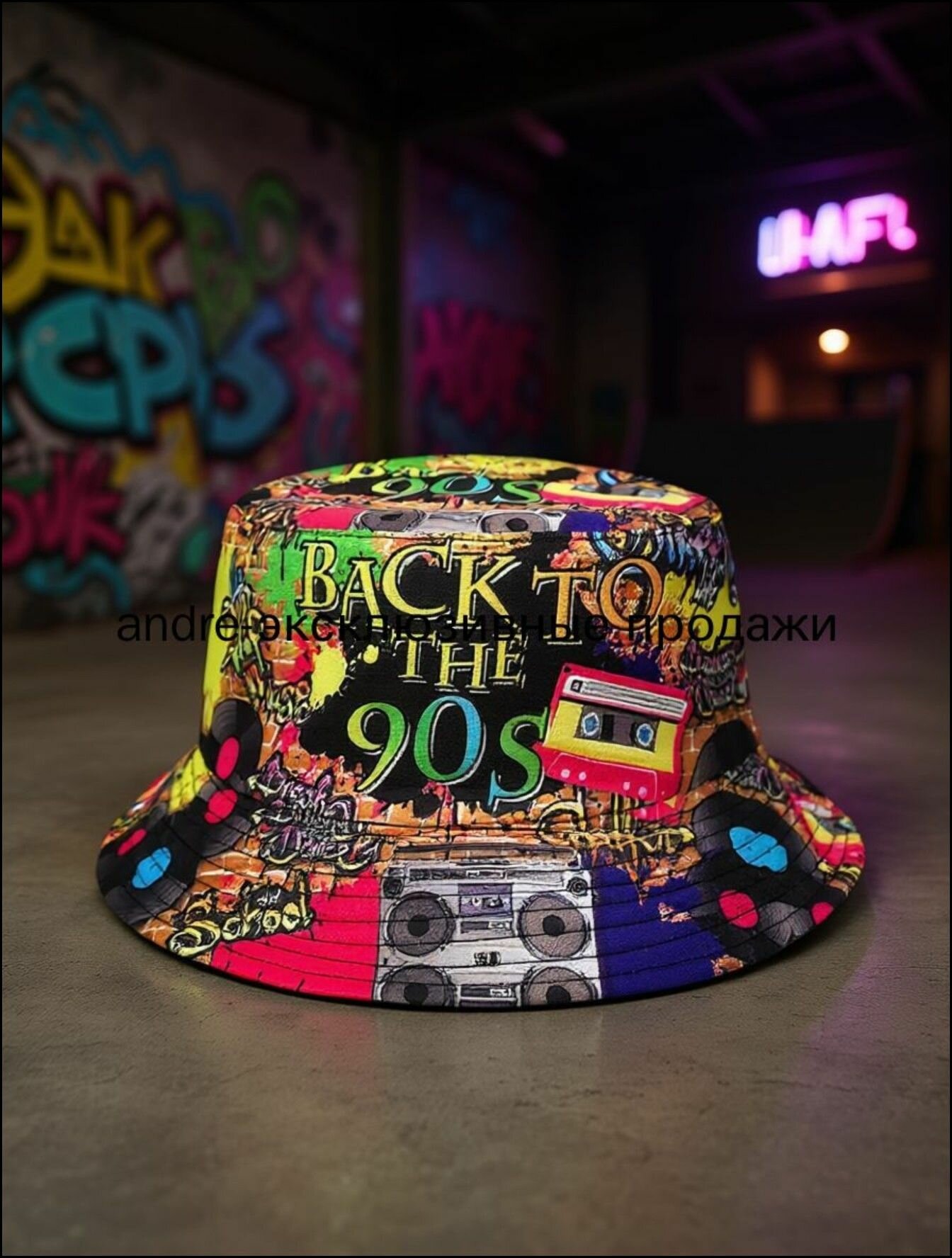 Ретро-двусторонняя рыбацкая шляпа 80-х-90-х годов-90-е