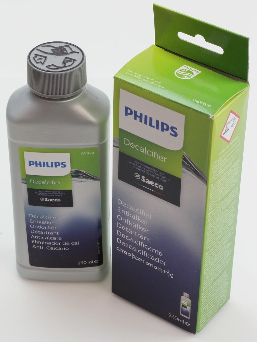 Средство для очистки кофемашин Philips и Saeco от накипи, 1 бутылка по 250 мл, арт. CA6700/10