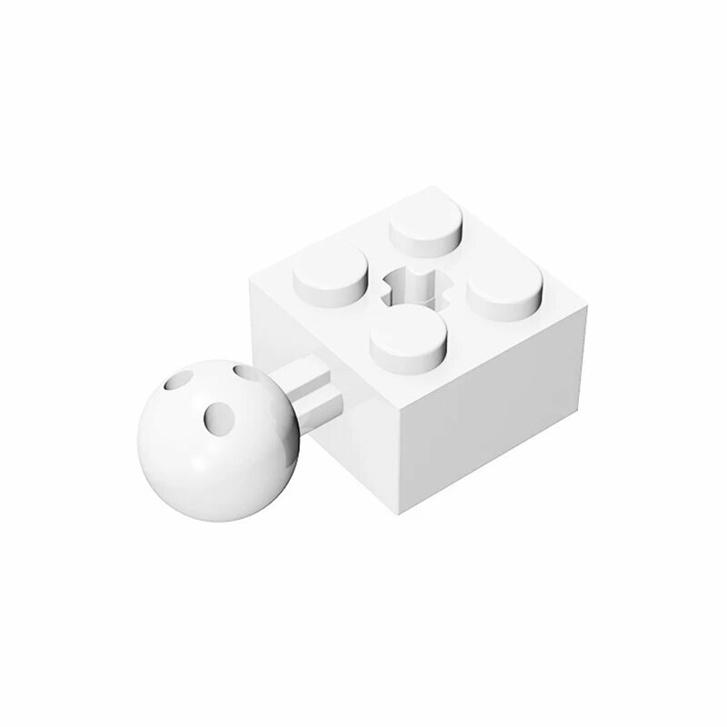 Белые LEGO кирпичики 2x2 Technic (10 шт)