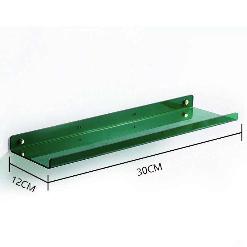 Прозрачные акриловые полки Acrylic Floating Shelves Зеленый, 30cm green
