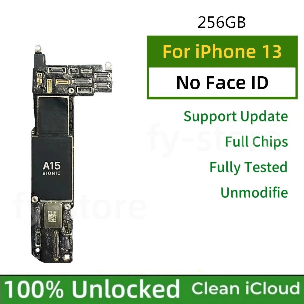 Разблокированная материнская плата для iPhone 13, мини-очистительная материнская плата iCloud для iPhone 13 Pro Max с/без Face ID, материнская плата Unmodifie 13 256g No Face ID