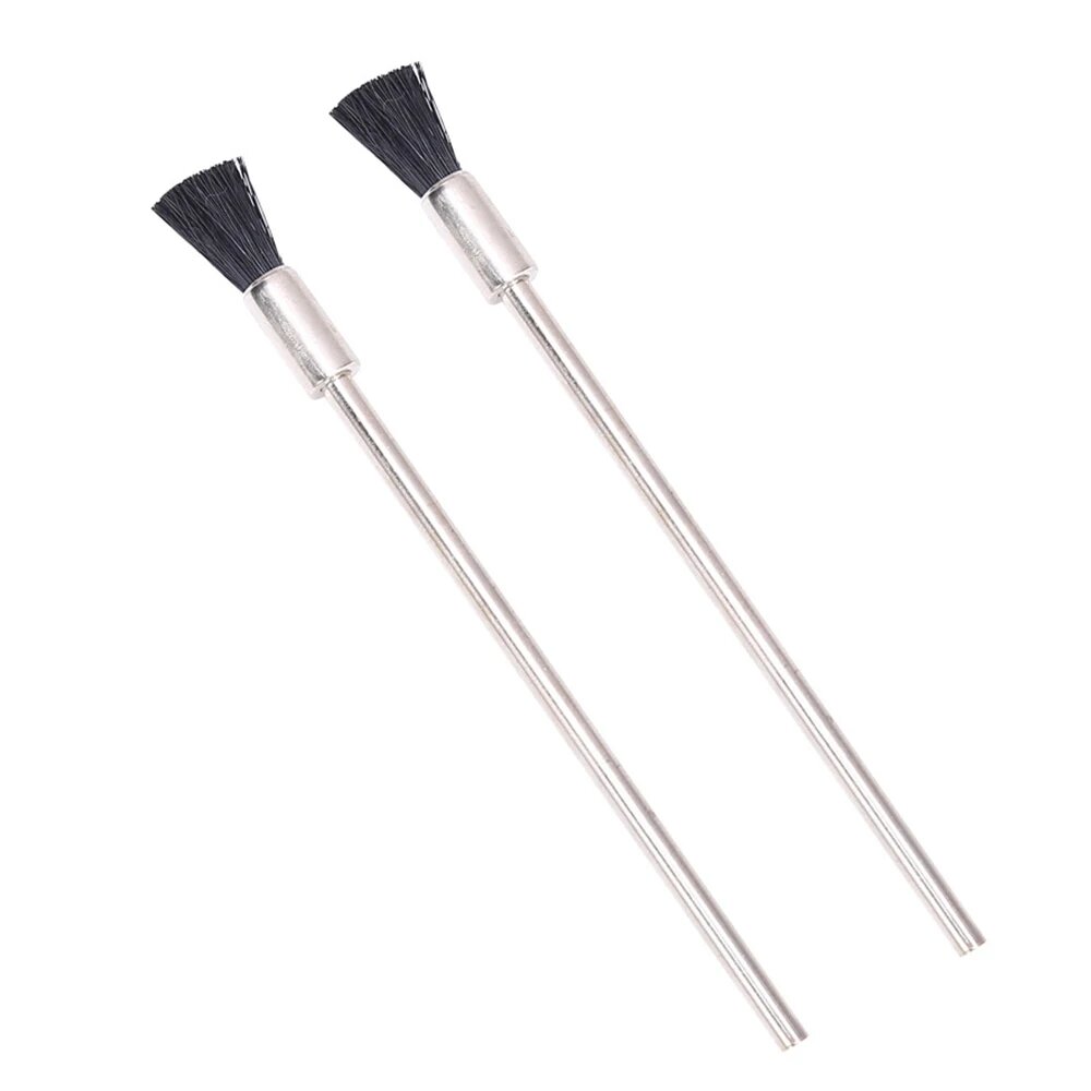 Набор щеток из нержавеющей стали, латуни и конского волоса для дрели 2pcs Black