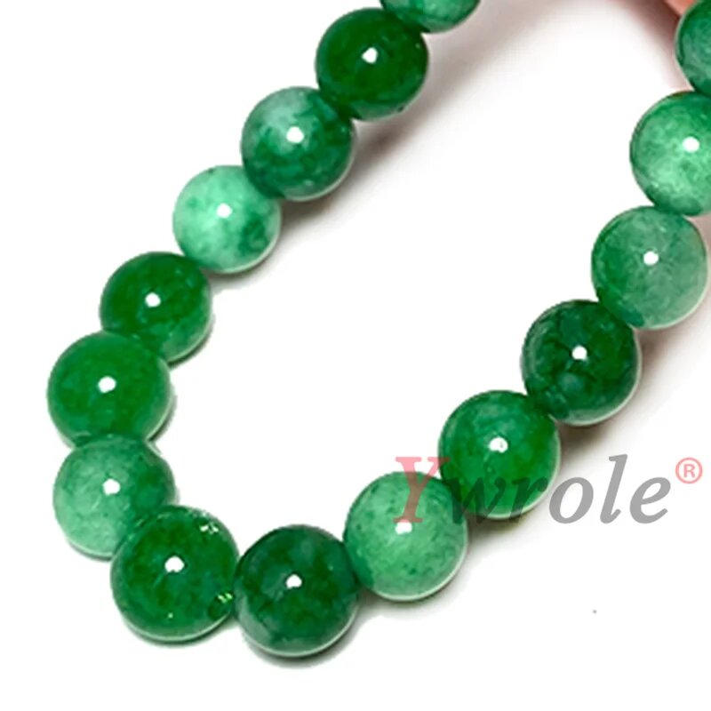 Круглые бусины из натурального камня YWROLE 6 8 10 мм Изумрудный, 6mm 59-61pcs, green jade