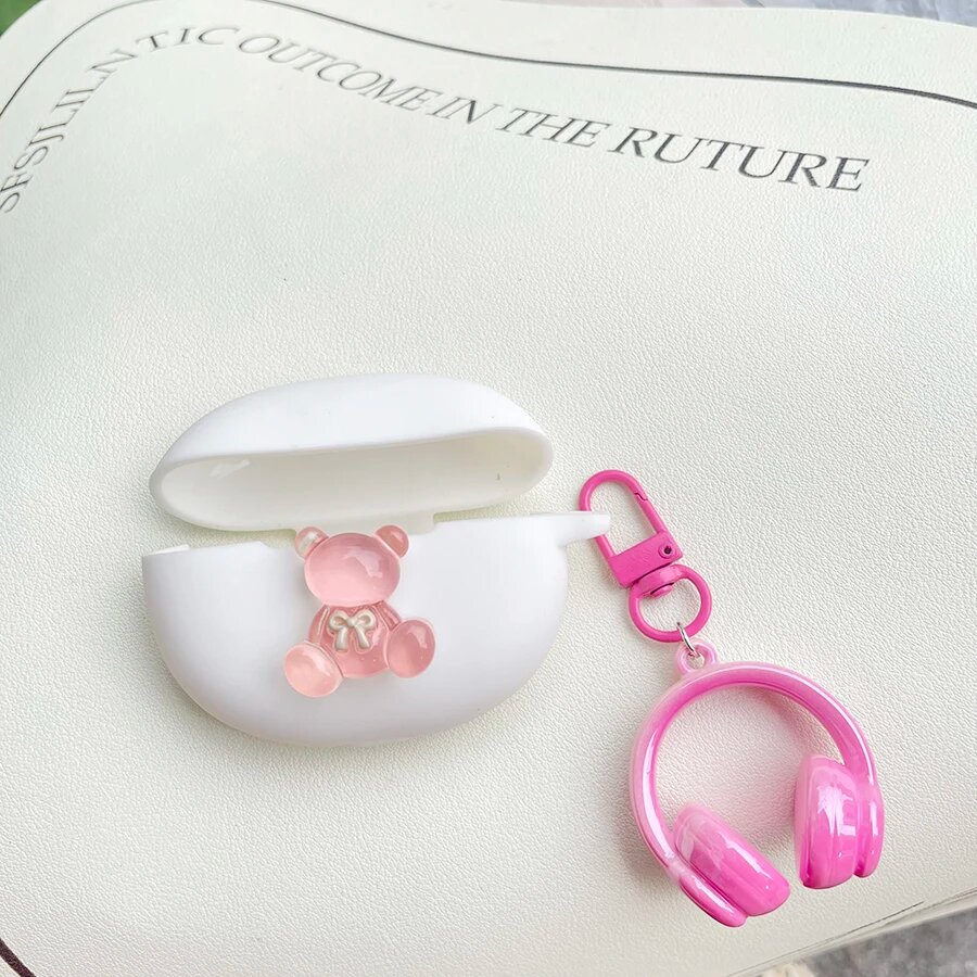 Силиконовый чехол для Realme Buds T110 с брелком For Realme Buds T01, A8