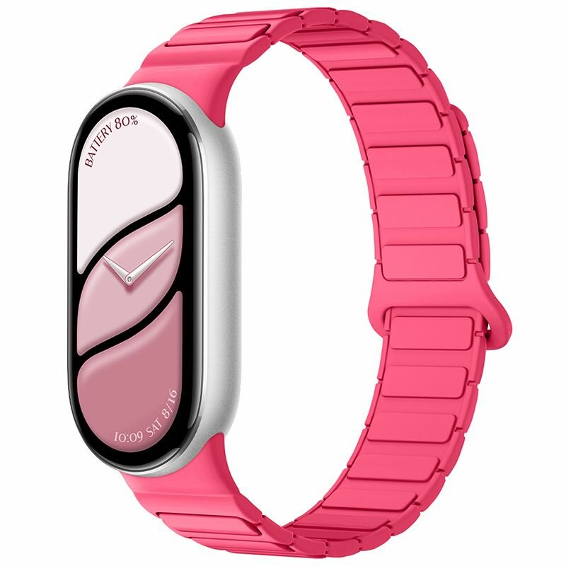 Двухцветный силиконовый ремешок для Xiaomi MiBand 10/9/8, Спортивный ремешок, Магнитный