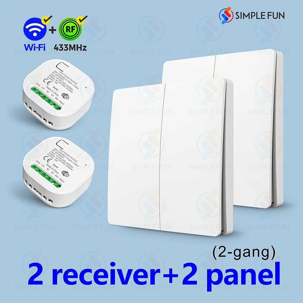 Умный выключатель SimpleFun 2receiver 2panel
