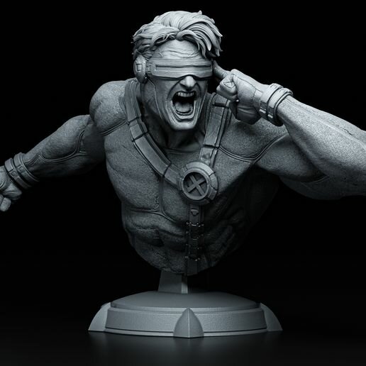 Сборная модель Cyclops (X-Men), бюст, 124мм для покраски