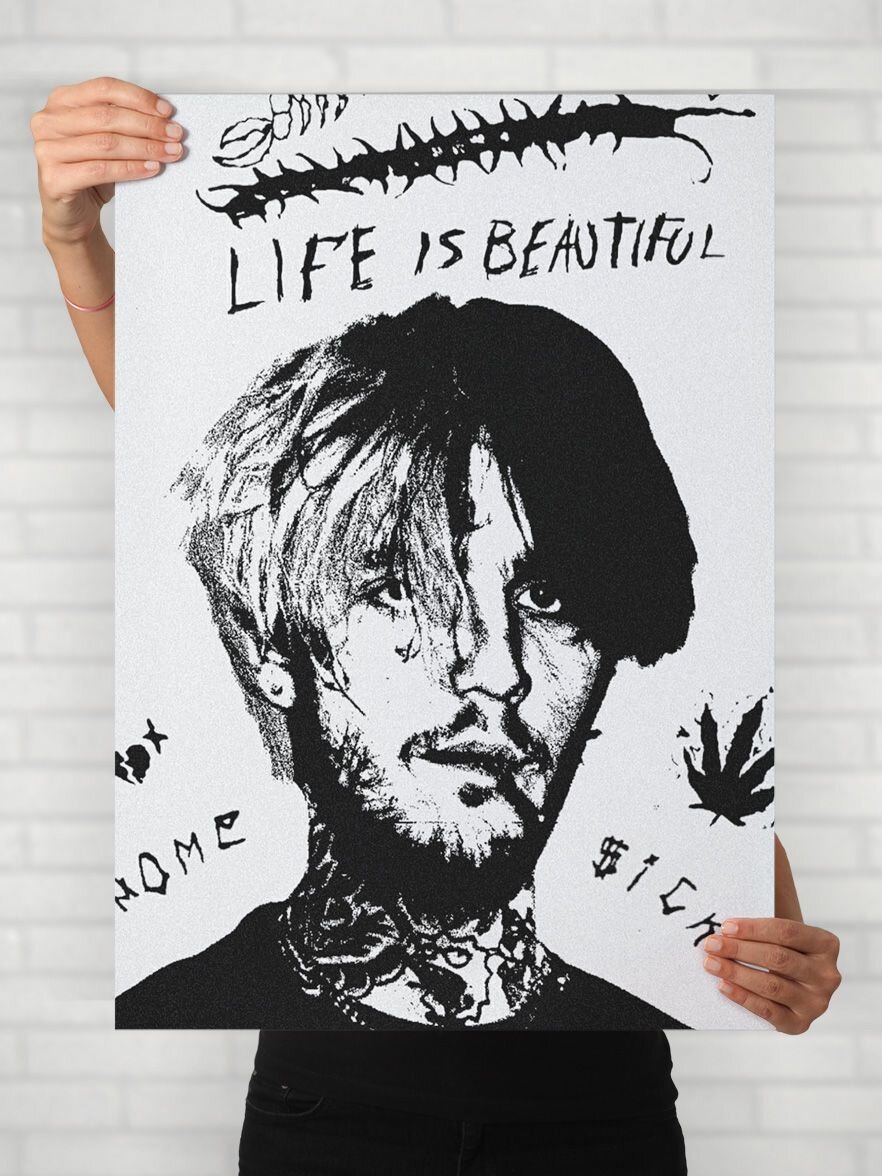 Плакат на стену для интерьера Lil Peep (Лил Пип 6) - Постер по музыке и артисту формата A1 (61x84 см)