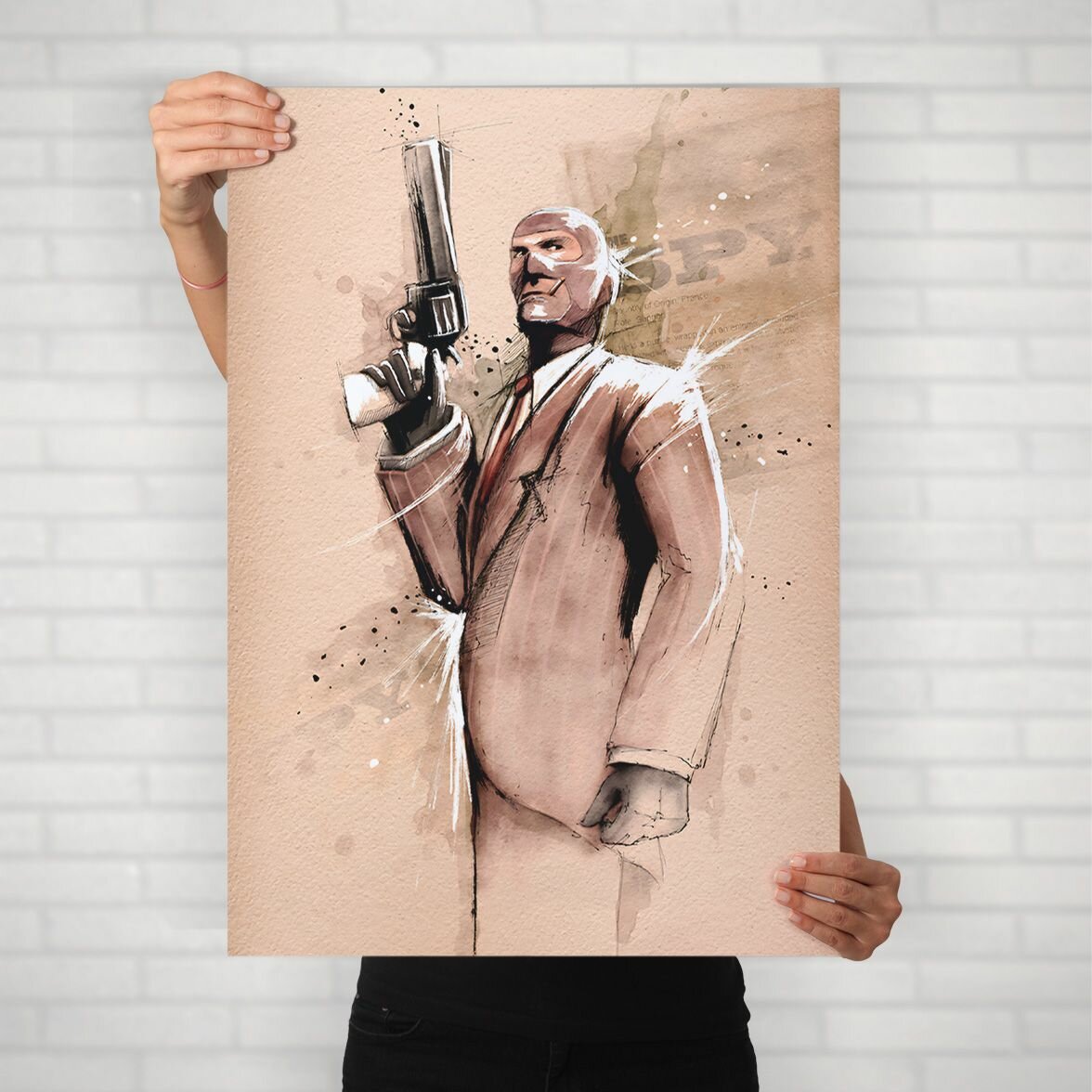 Плакат на стену для интерьера Team Fortress 2 (Шпион 2) - Постер по игре формата А2 (42x60 см)