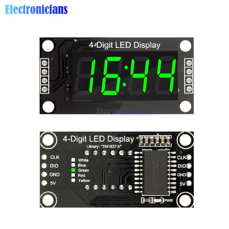 4-х значный LED дисплей Green TM1637