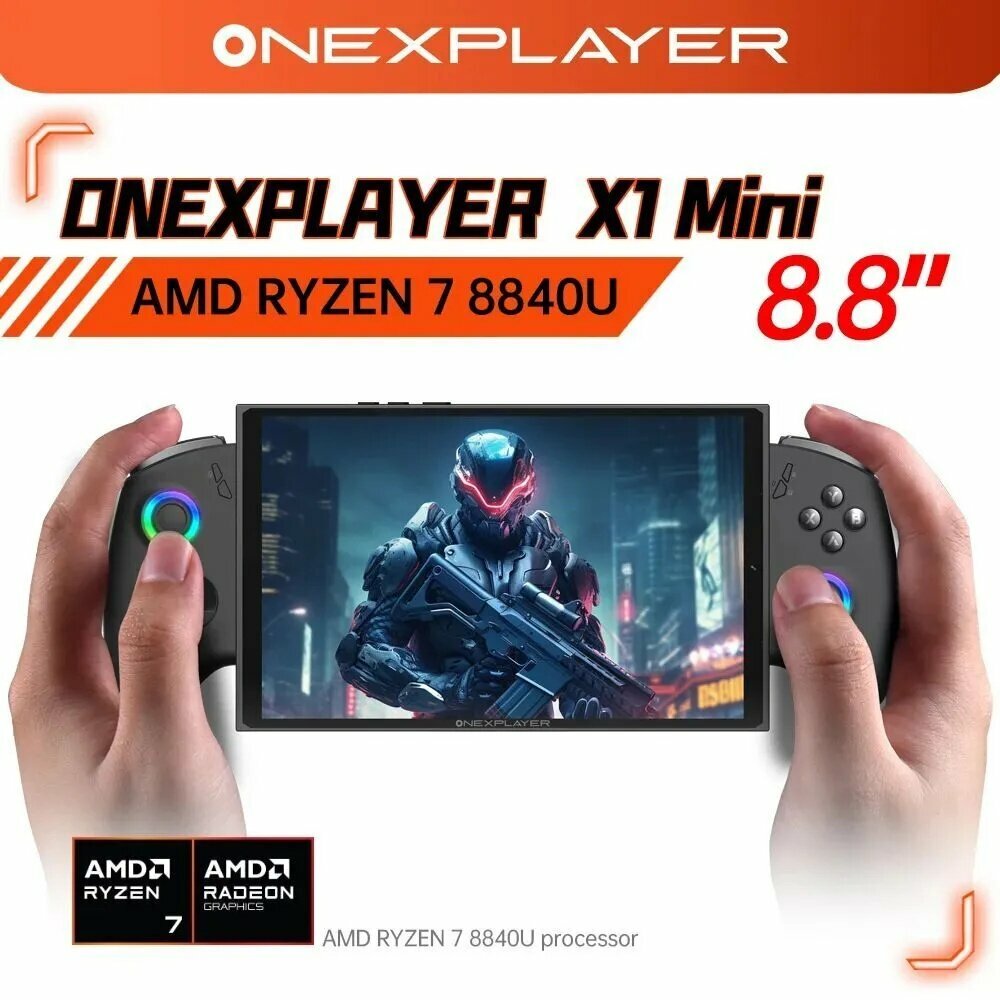OneXPlayer X1 mini 8,8-дюймовый AMD R7 8840u 2K 144 ПК Онлайн-игра Steam Автономная портативная игровая консоль PS Onexconsole Qculink(32G+1ТБ)