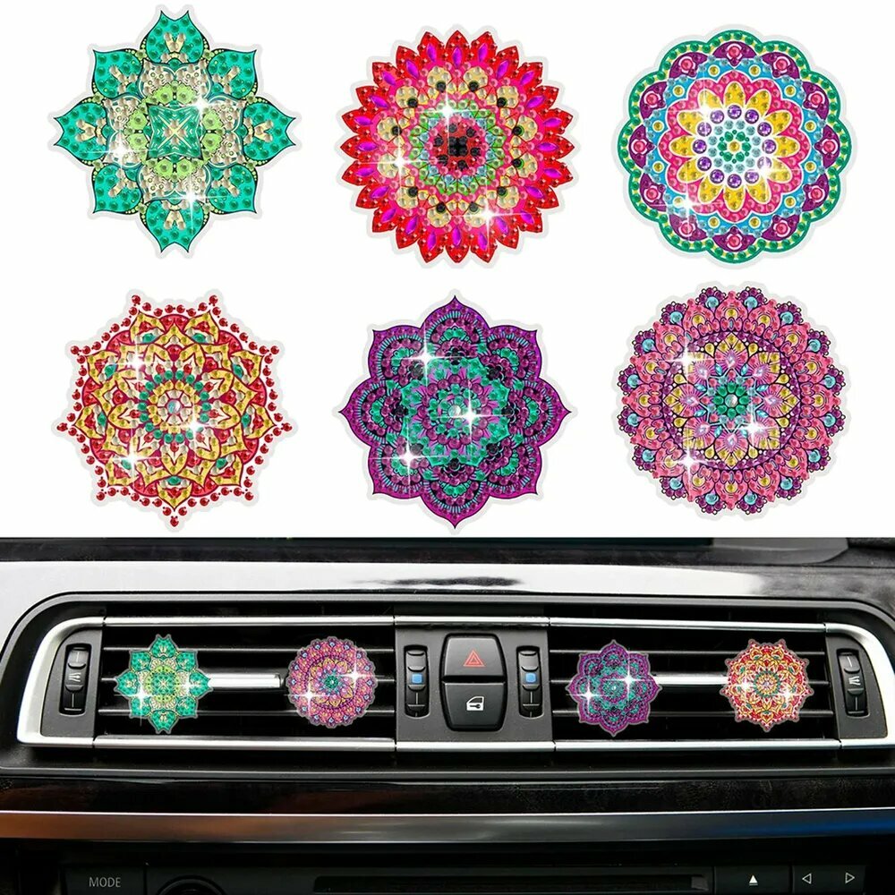 Акриловые клипсы для автомобильных дефлекторов с алмазной вышивкой