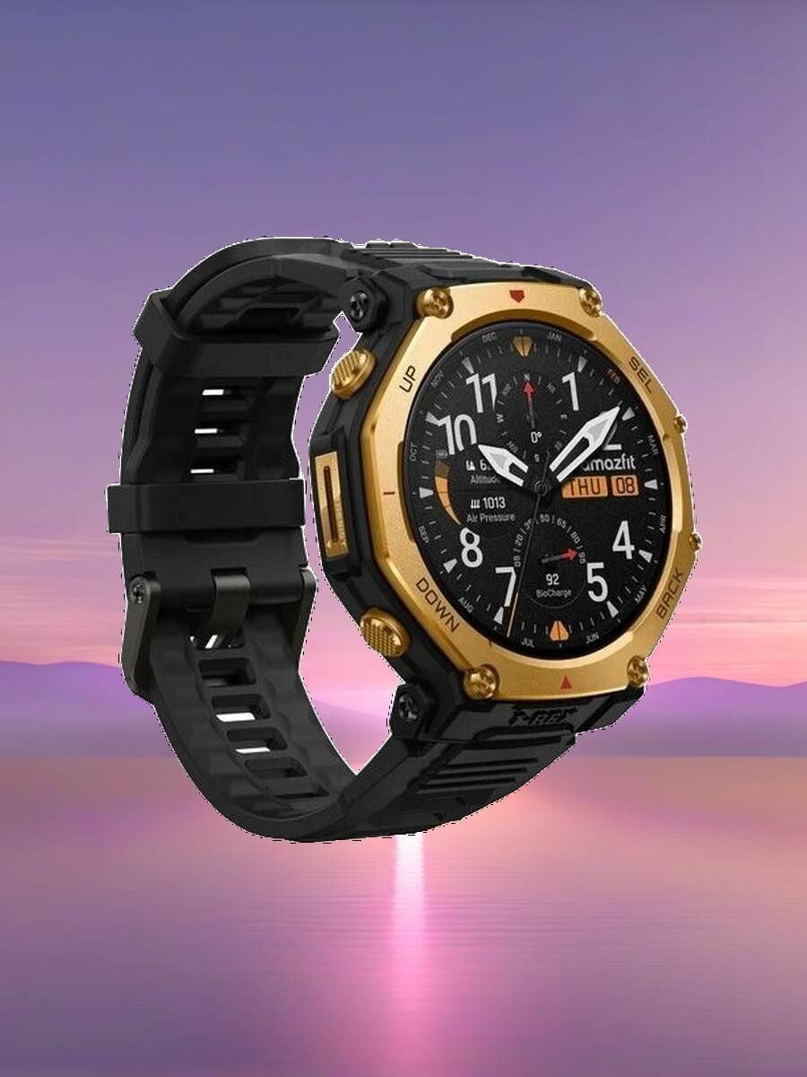 Смарт-часы Amazfit T-Rex 3 Pro корпус - черный, ремешок - черный, 1.5", AMOLED, IP68, Bluetooth