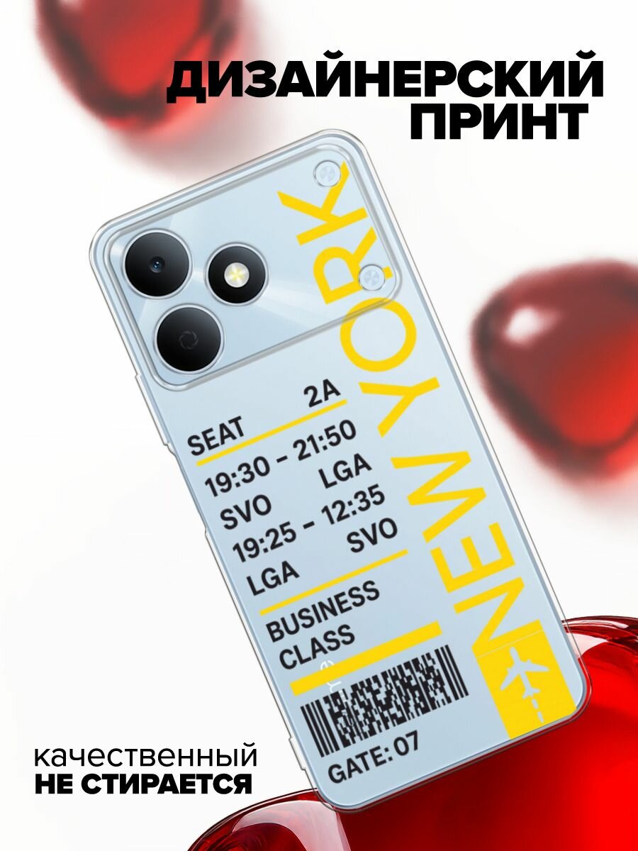 Силиконовый чехол на Realme Note 80 / Реалми Нот 80 с принтом New York — фото 1