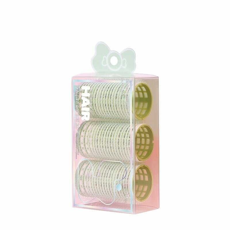 Набор бигуди для волос HAIR ROLLER, 3 шт, светло-зеленый
