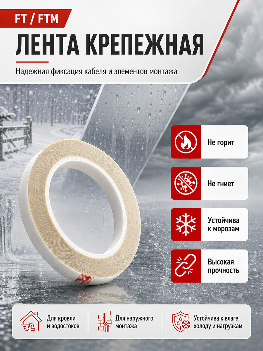 Крепежная лента ALFAOPT FT/HTM, длина 33 м, ширина 11 мм, толщина 0,185 мм