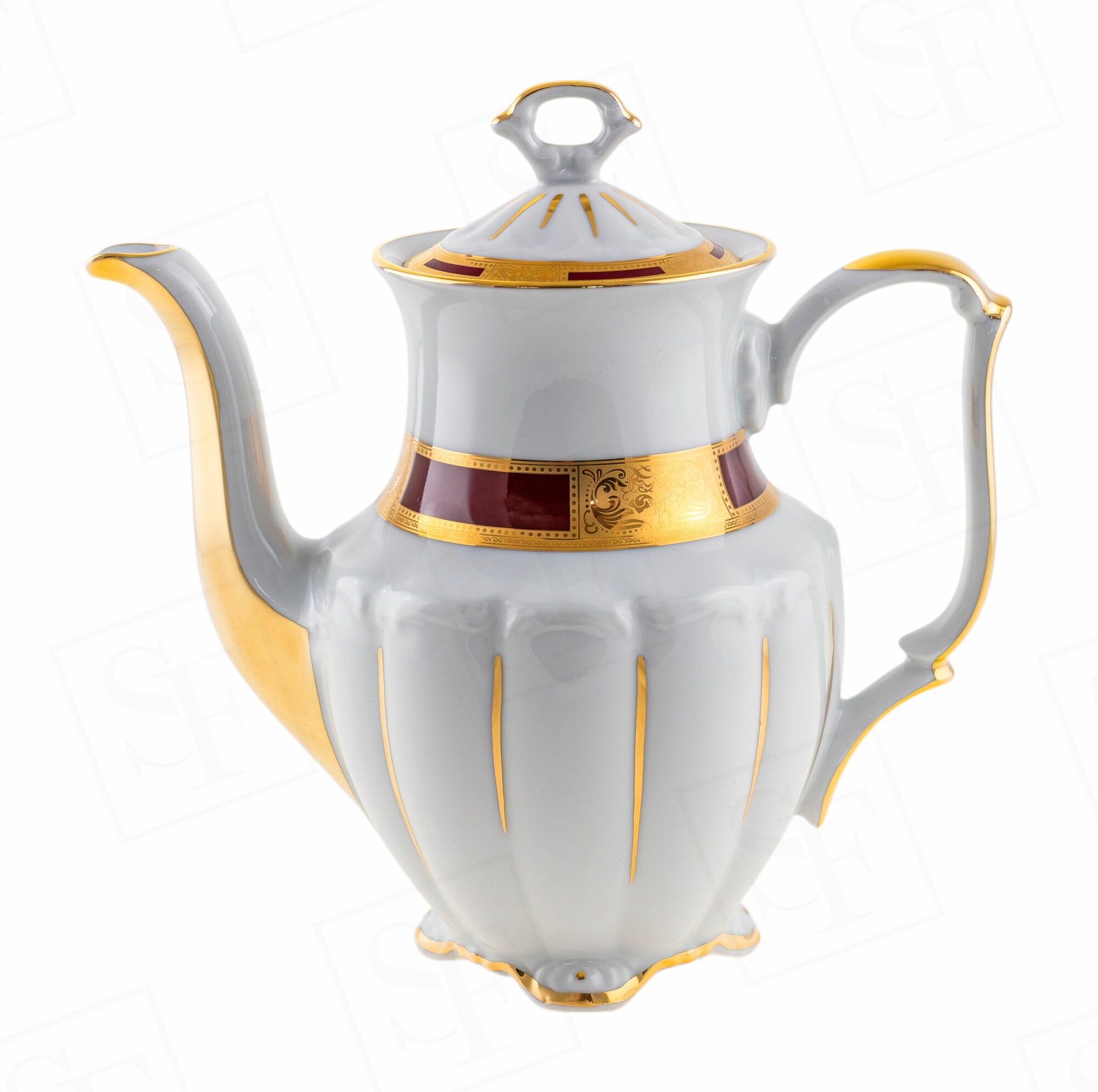Кофейник Epiag "Золото с красным", 1 л, фарфор, Чехия