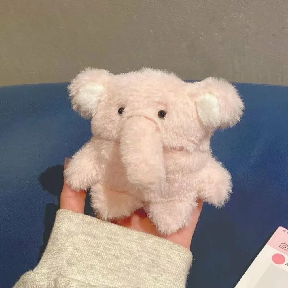 Розовый плюшевый Слон Чехлы для наушников AirPods Pro Cute Plush