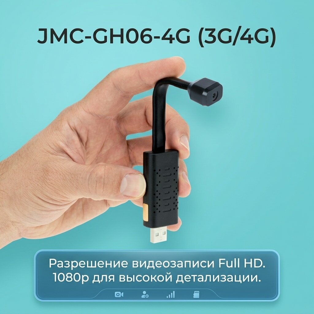 Миниатюрная 2mp беспроводная 3G/4G IP камера - JMC-GH06-4G