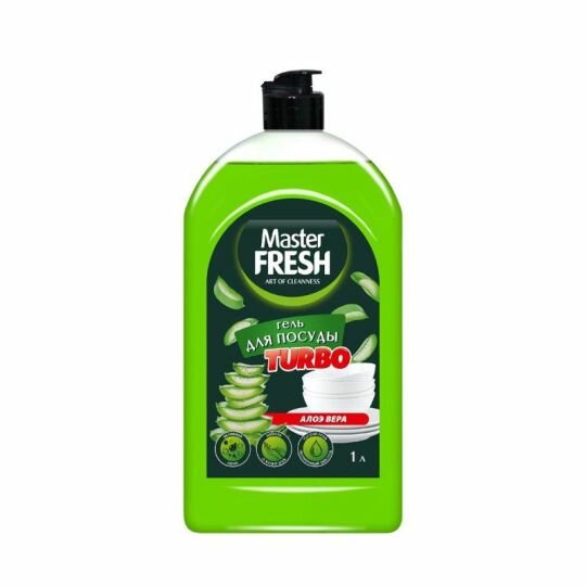Master Fresh Гель для мытья посуды Turbo Алоэ, 1000 мл