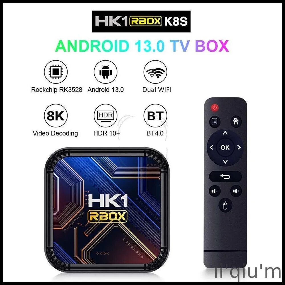 Караоке-система HK1 RBOX K8S Android 13 Караоке-система HK1 RBOX K8S Android 13 2 ГБ + 16 ГБ + обычный инфракрасный пульт дистанционного управления, сетевая приставка TV BOX,