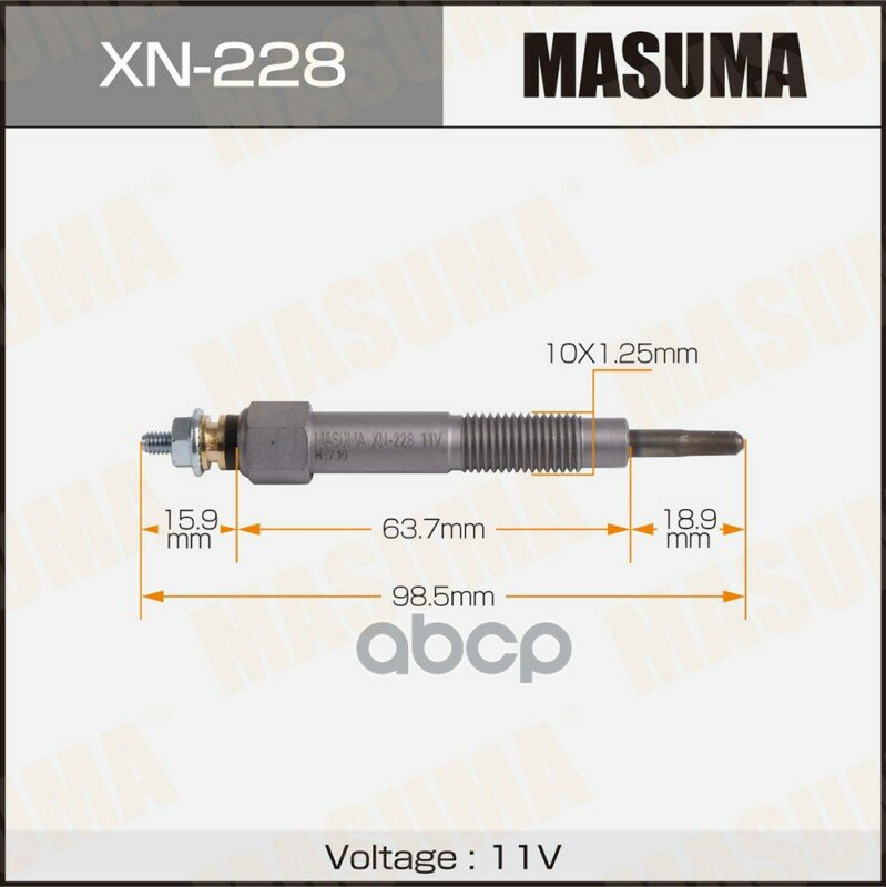 Свеча накаливания MASUMA CP-02 /CD20 (1/10/100) Masuma арт. XN228