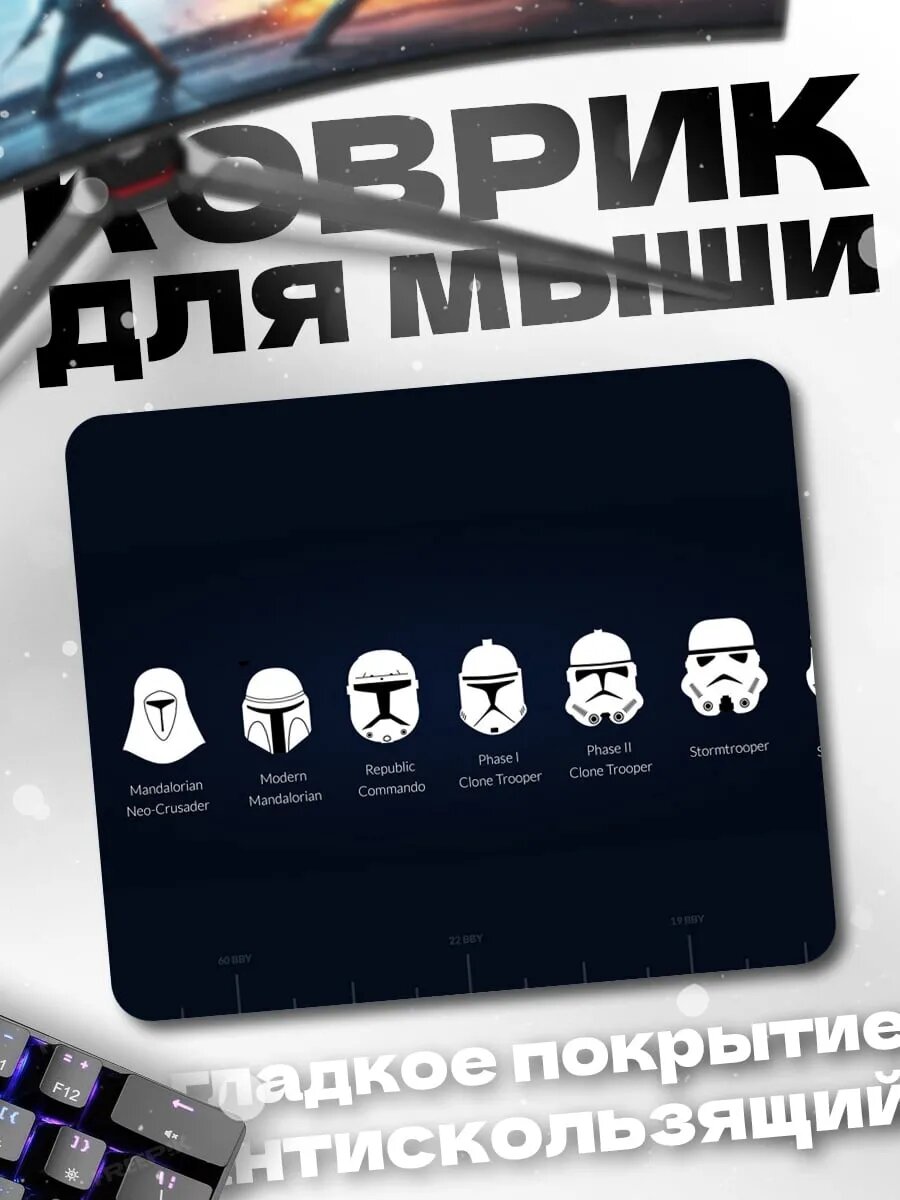 Коврик для мыши шлемы звездных войн