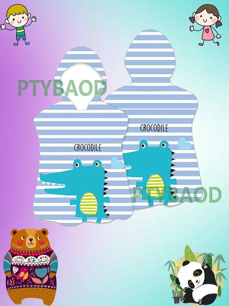 Полотенце банное, Полиэстер, 60x120 см, разноцветный, 1 шт.