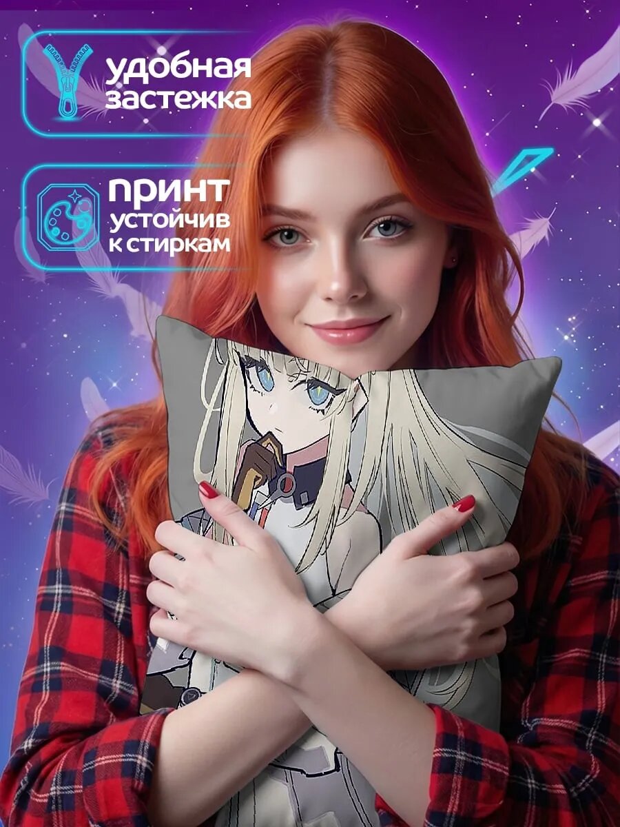 Подушка дакимакура Девушка с белыми волосами — фото 1