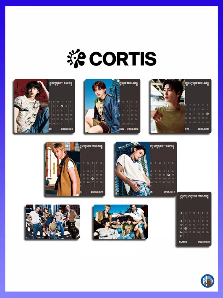 Фотокарточки CORTIS: Yes24 эксклюзив, набор из 7 карточек, лимитированная серия