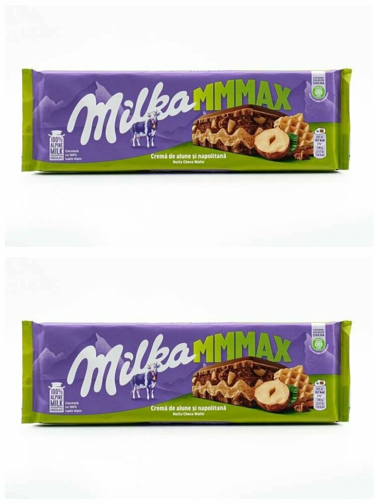 Milka Шоколад молочный Choco Wafer Chocolate Вафельный слой и карамель), 270 г, 2 шт