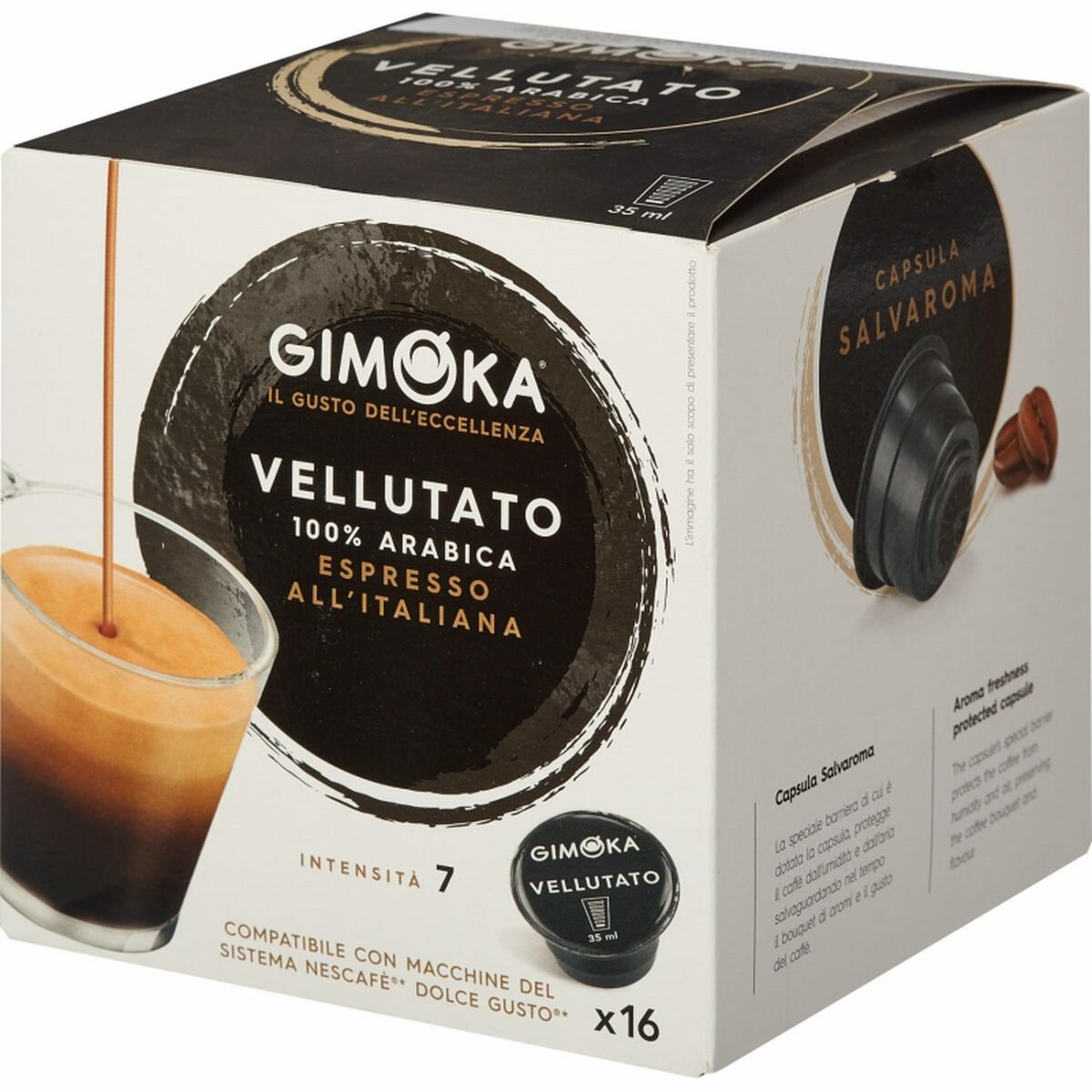 Кофе в капсулах для кофемашин Gimoka Dolce Gusto Espresso Vellutato (16шт.), 1 уп.