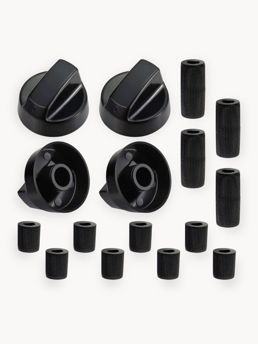 Ручки для кранов газовой плиты, набор 4 шт. (универсальные) черные