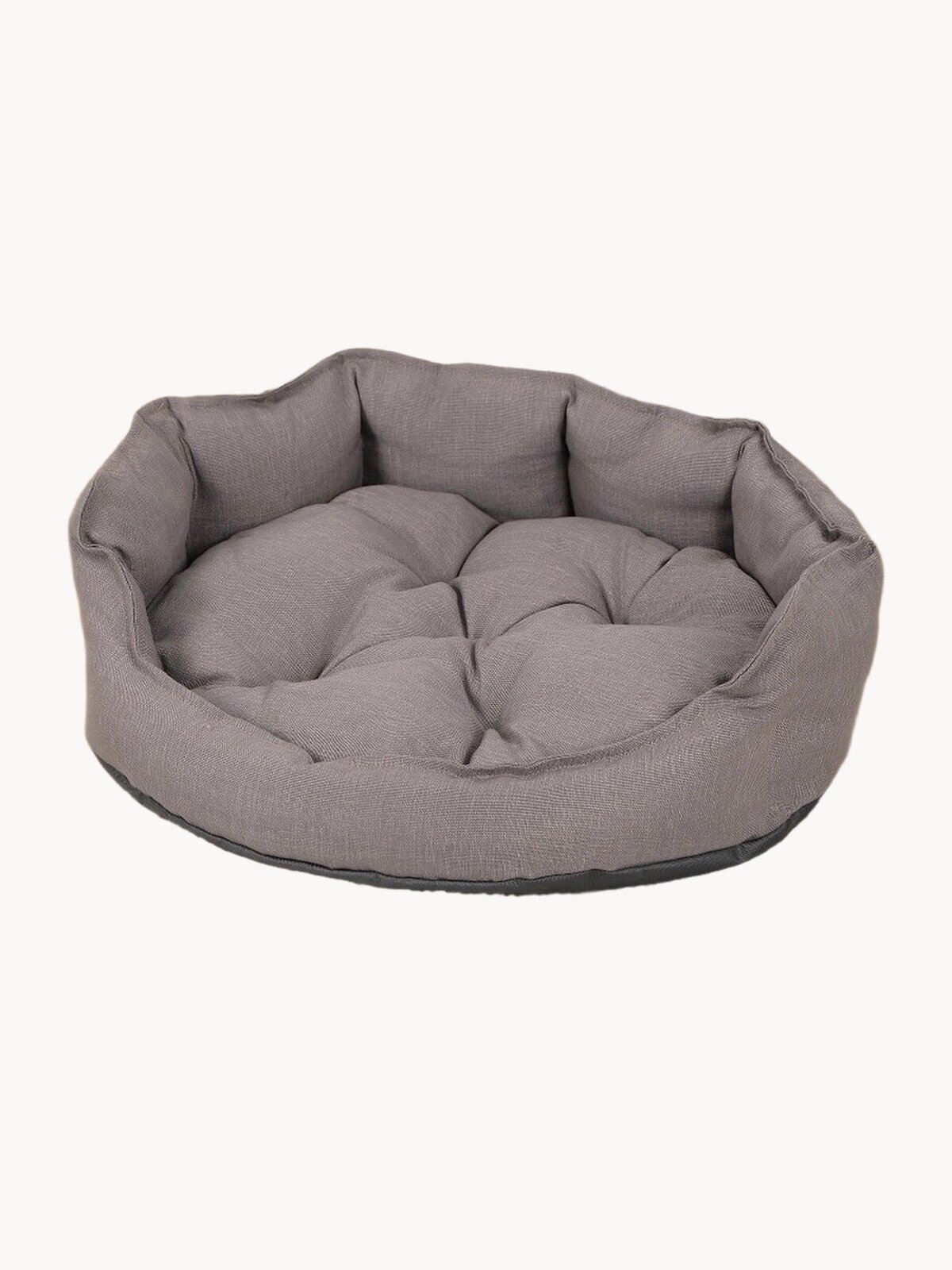 Лежанка для кошек и собак 60х50см, борт 20 см, съемная подушка, рогожка, оксфорд, корич