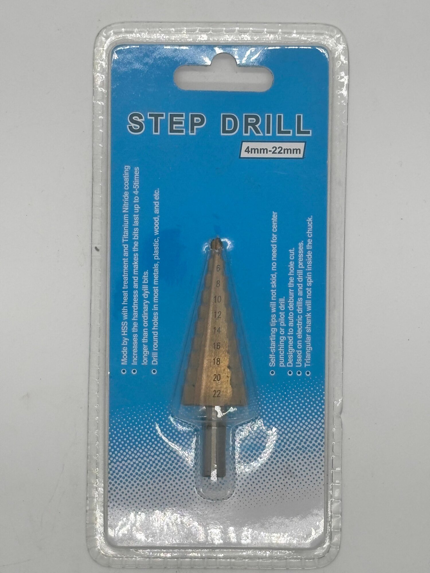 Сверло ступенчатое по металлу 4-22