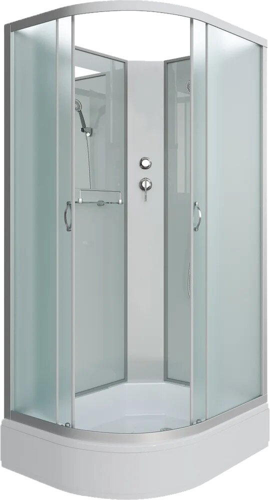 Душевая кабина Niagara Classic NG-33094-14RBK стеклянная, 100x90, открытая (без крыши), с матовым стеклом, без гидромассажа, средний поддон