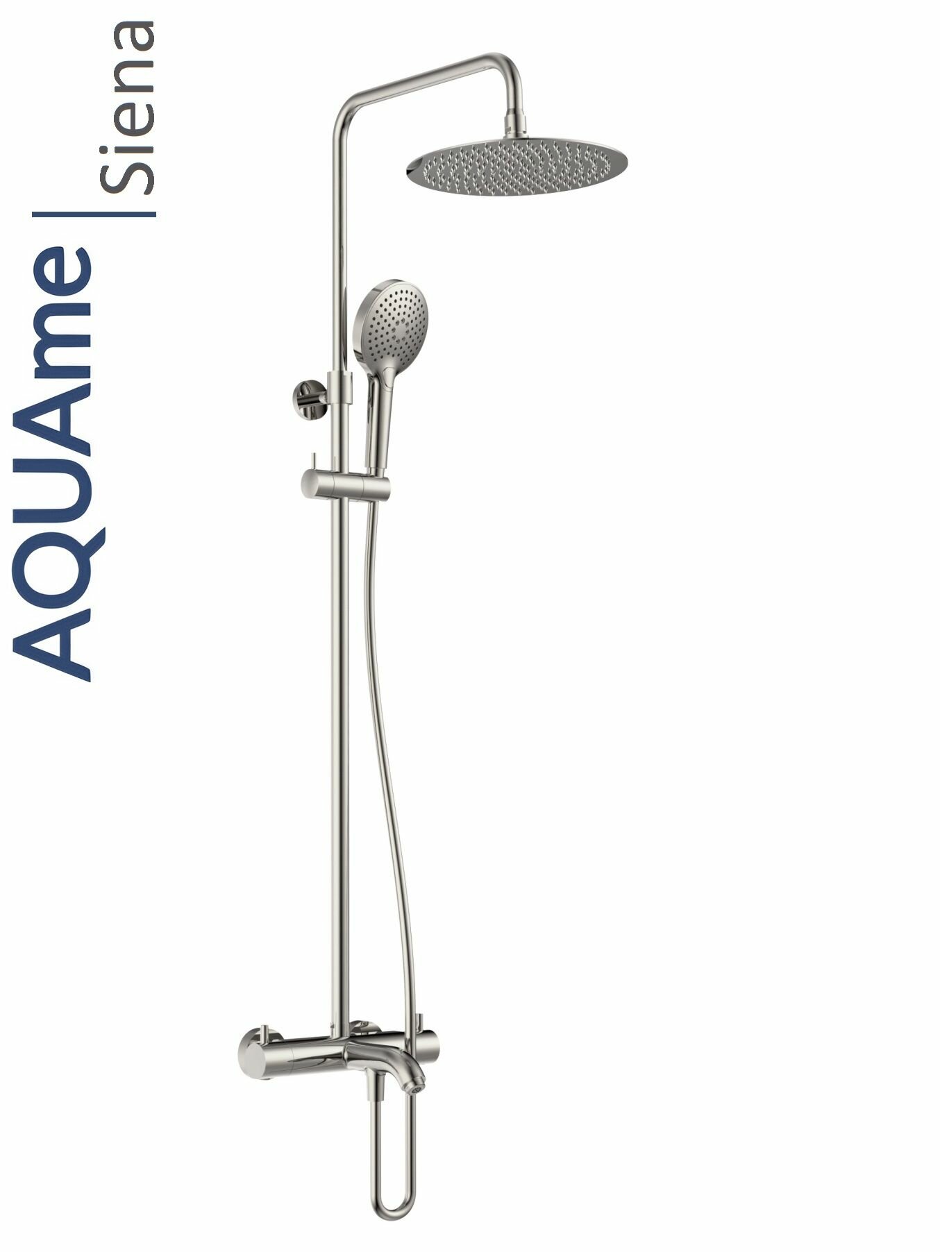 Душевая система AQUAme Siena с термостатом шлифованный никель AQM8008BN