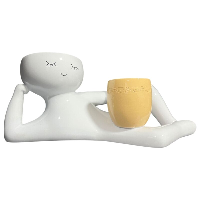 Веселый Ленивый Парень Фигурки Настольное Украшение Плантатор Горшок Для Растений Статуя Ремесла Декоры Плантатор Пейзаж Статуя Ремесла