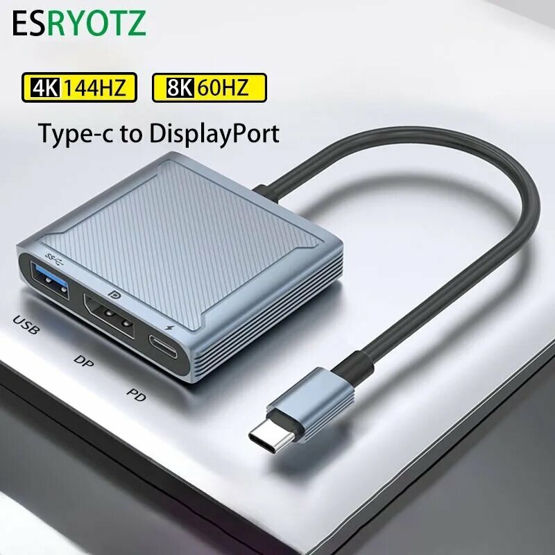8K 60 Гц USB C - Displayport 144 Гц hud Thunderbolt USB-C - DP 3 в 1 концентратор док-кабель Кабель Type C - DisplayPort 1.4 для Macbook
