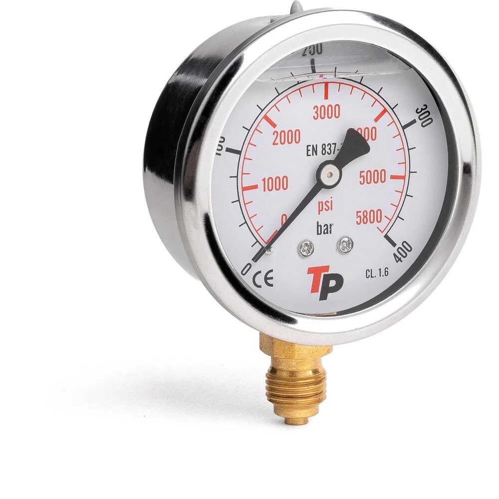 Урдюга Манометр гидравлический виброустойчивый D63 мм 0-400 bar 1/4BSP TP радиальный МГВР400