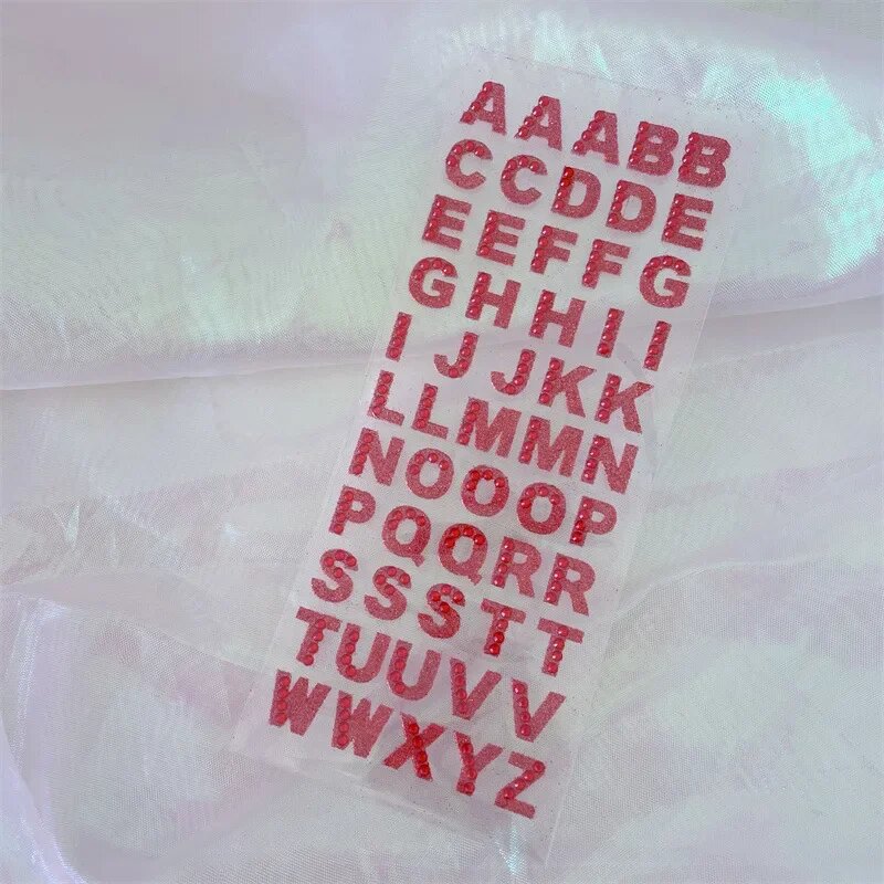 Блестящие наклейки с буквами А-Я, ПВХ, 1 лист Розовый, Red